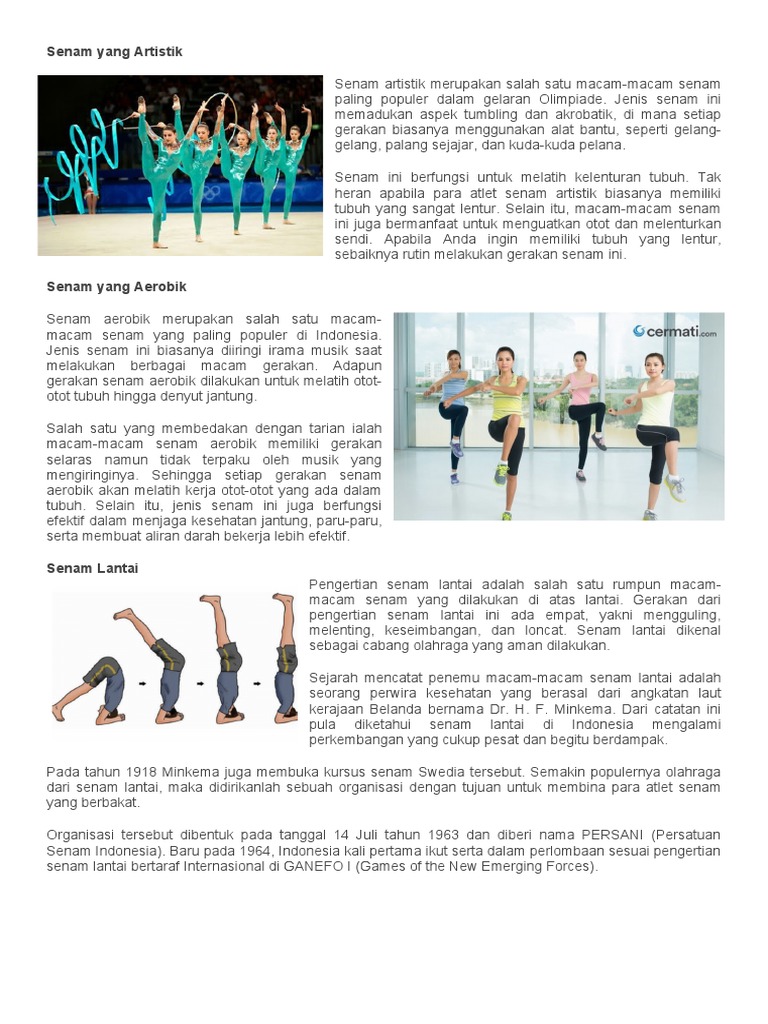Jenis-Jenis Senam Populer | PDF