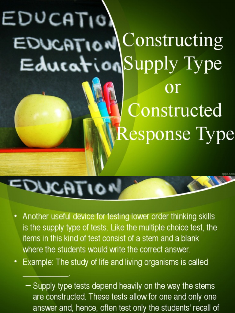Guidelines for Constructing Effective Completion or Short Answer Test ...
