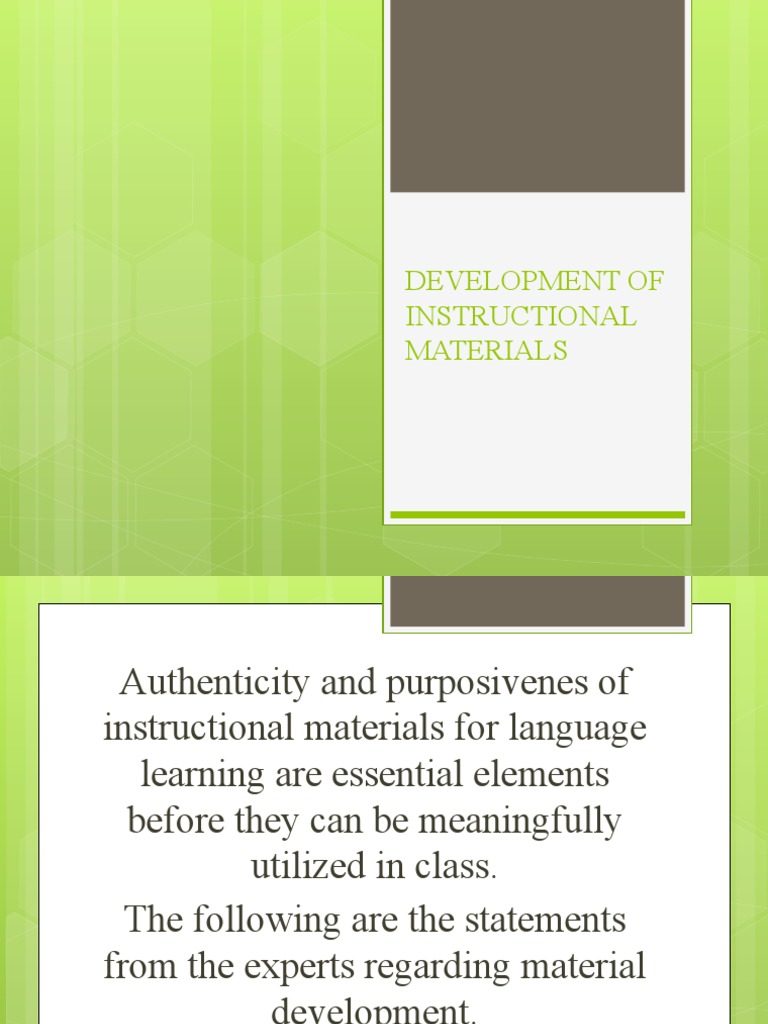 Development of Instructional Materials | PDF