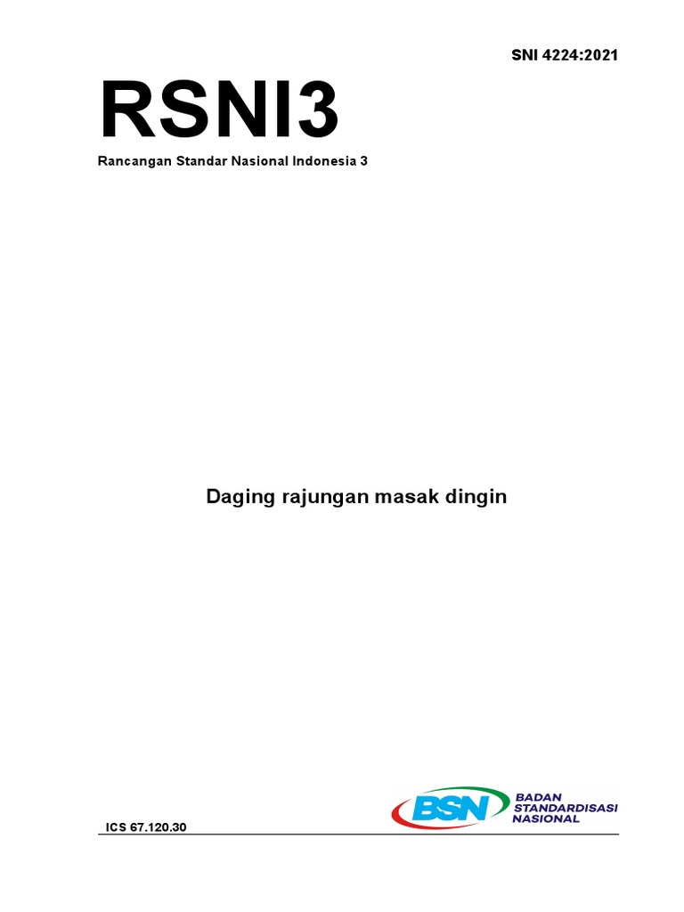 Standar Daging Rajungan Masak Dingin | PDF