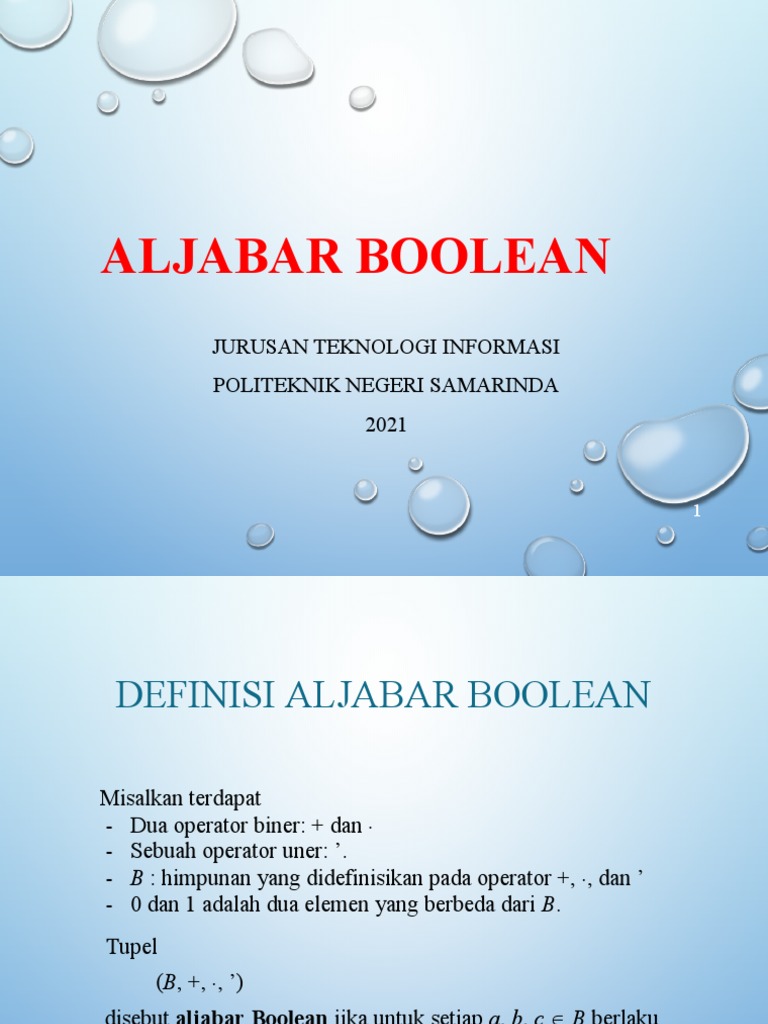 Pengantar Aljabar Boolean dan Aplikasinya | PDF | Metode & Bahan Ajar