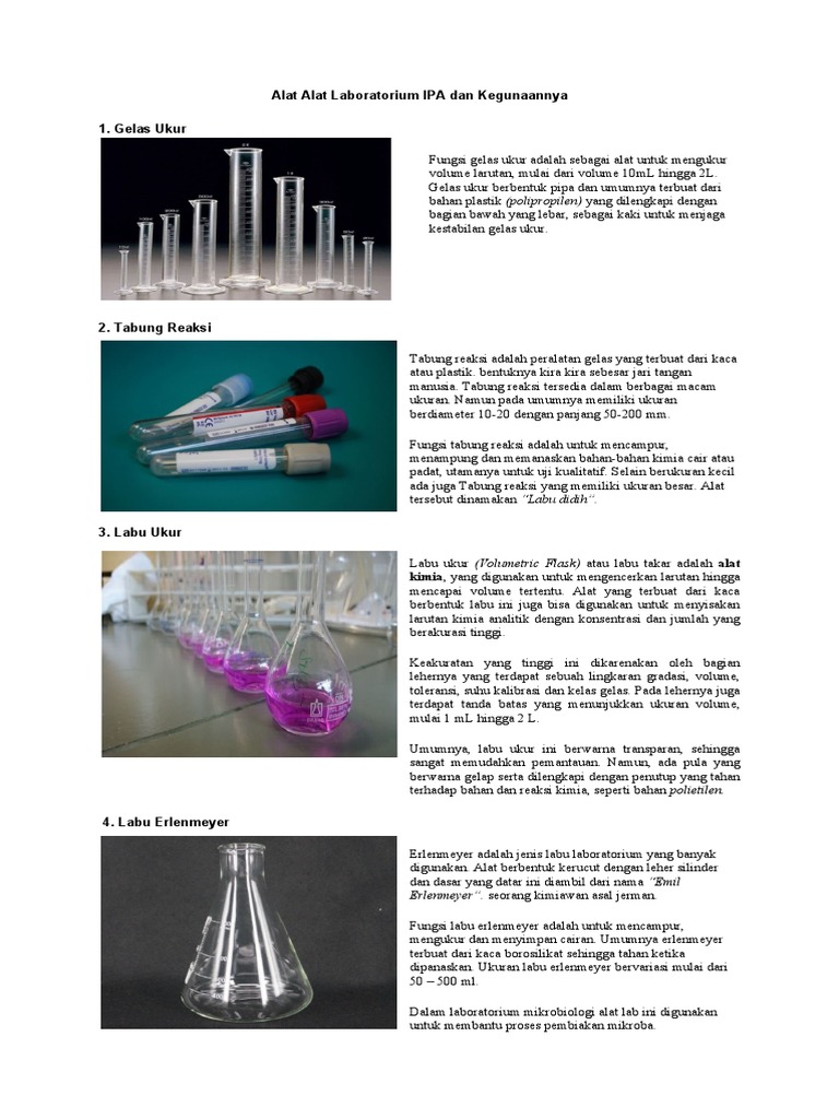 Alat Alat Laboratorium IPA Dan Kegunaannya | PDF