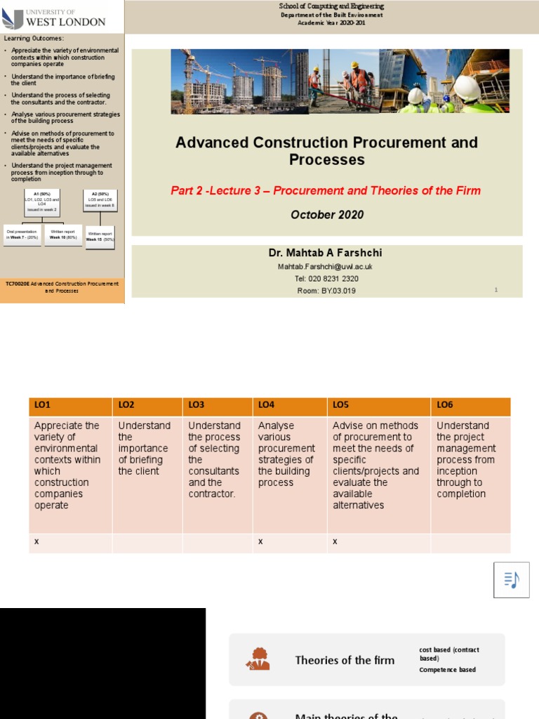 Lecture 3 - Part 2 - TC70020E - Advanced Construction Procurement and ...