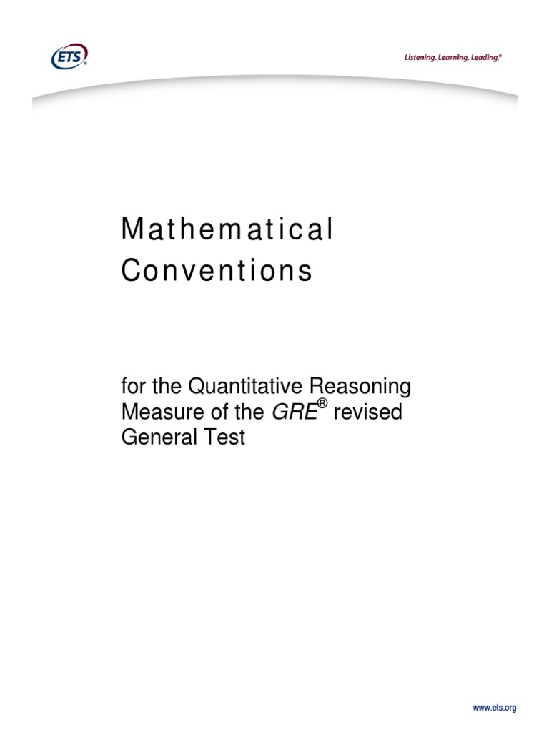GRE Math Conventions | PDF | Set (Mathematics) | Line (Geometry)