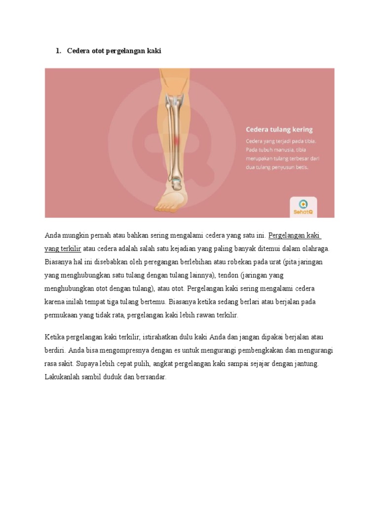 Cedera Otot Pergelangan Kaki | PDF