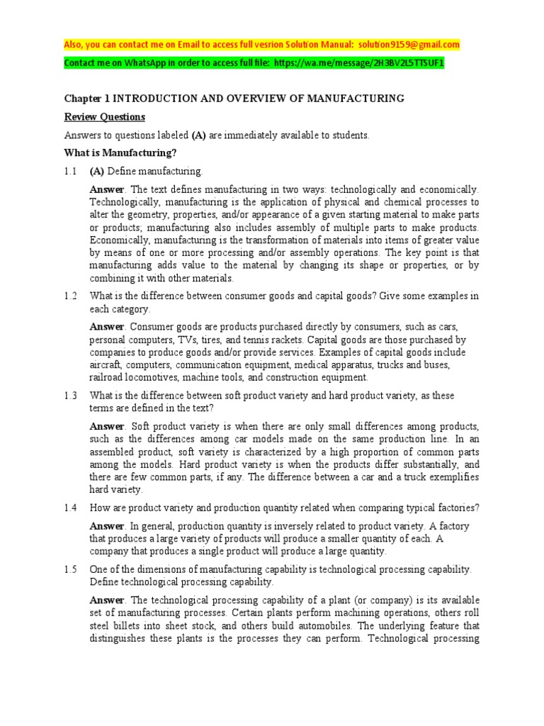 Overview of Manufacturing Processes | PDF | Machining | Steel