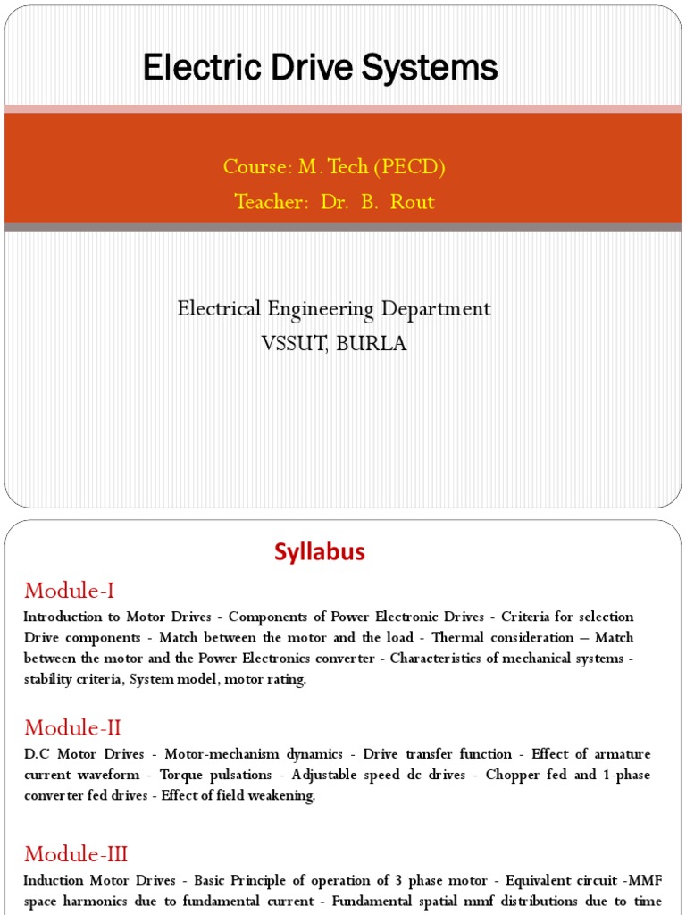 Electric Drives System - PG | PDF | Electric Motor | Power Electronics