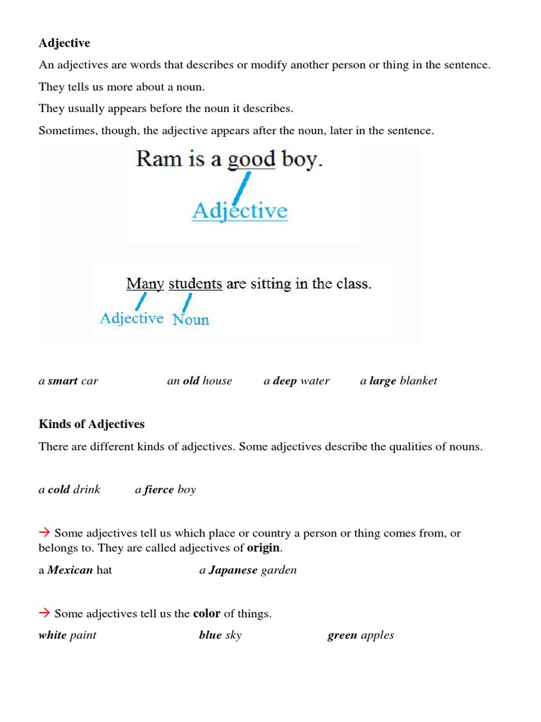 Adj Adv Notes | PDF | Adjective | Adverb