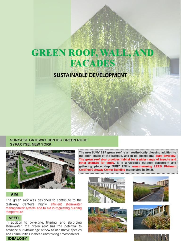 Green Roof, Wall, and Facades: Sustainable Development | PDF | Gardens ...