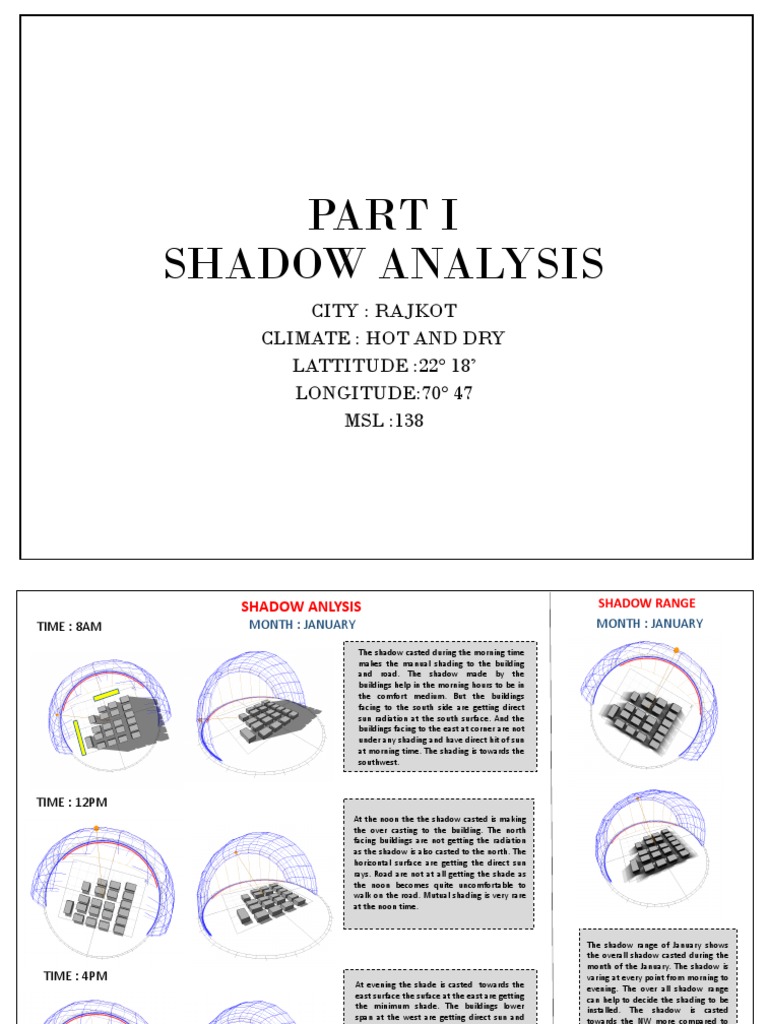 Shadow Analysis Reveals Optimal Building Orientation | PDF | Shadow | Sun