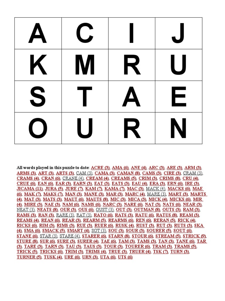 Word Puzzle Solutions List | PDF