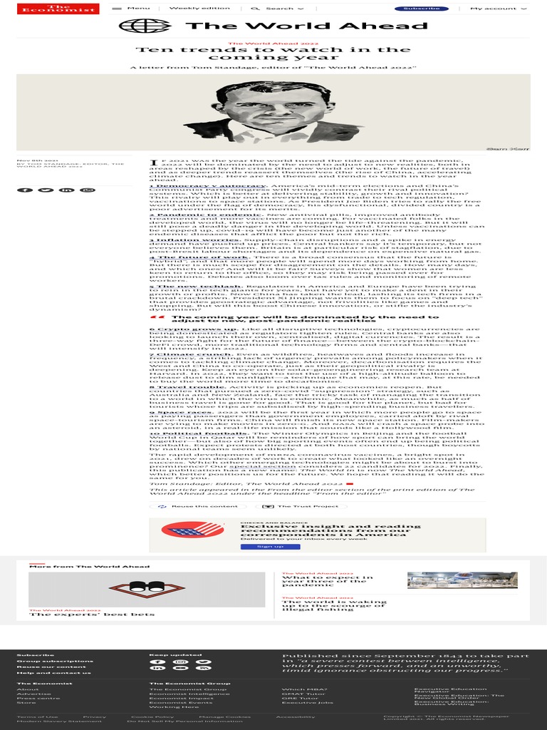 Ten Trends To Watch in The Coming Year - The Economist | PDF | The ...