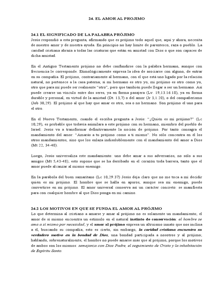 Amor al prójimo: significado y acciones | PDF | Amor | Pecado