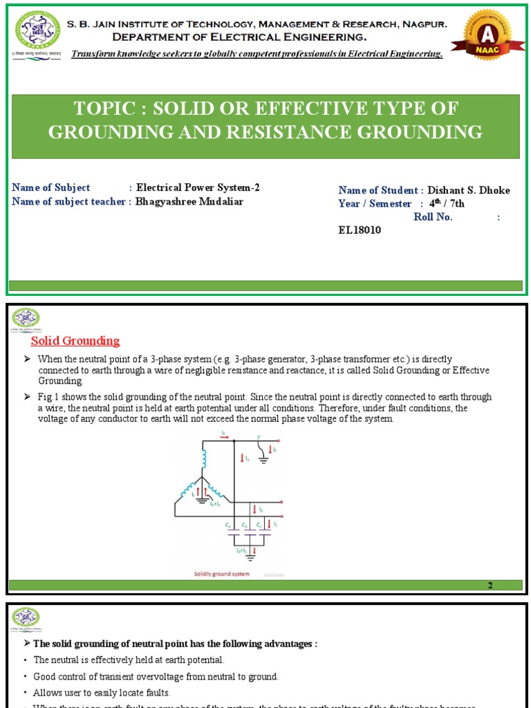 Solid vs. Resistance Grounding Explained | PDF | Electrical Resistance ...
