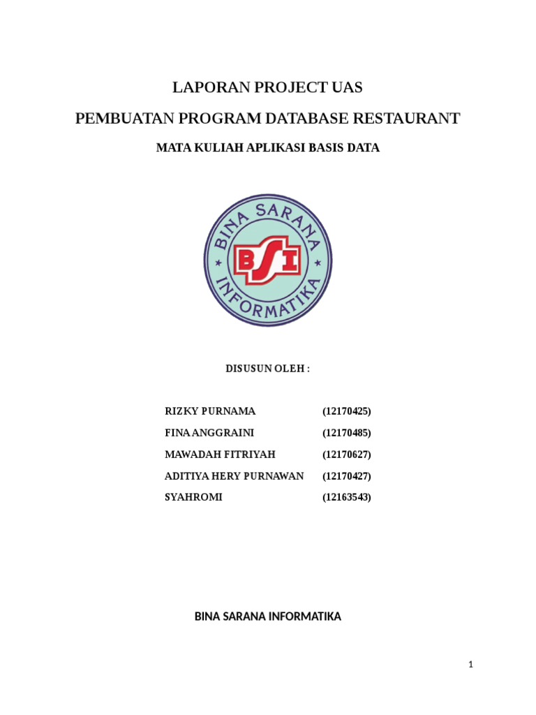 Project UAS Aplikasi Basis Data 1 | PDF