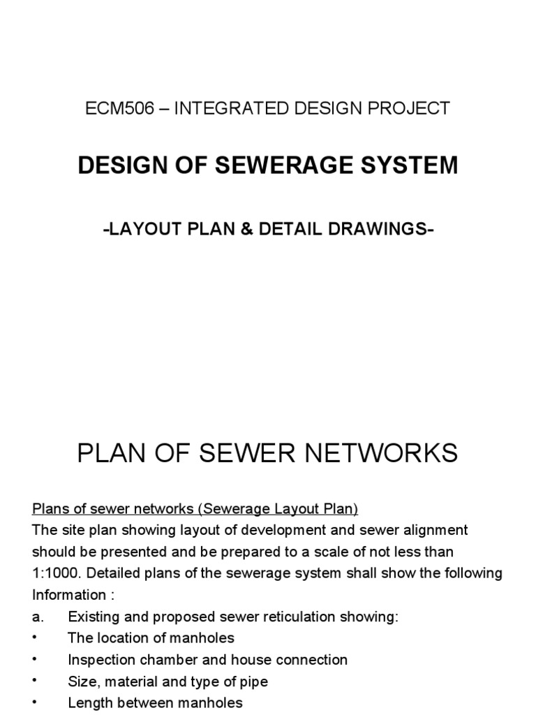 Week 11 - Sewerage - Layout Plan & Detailing | PDF