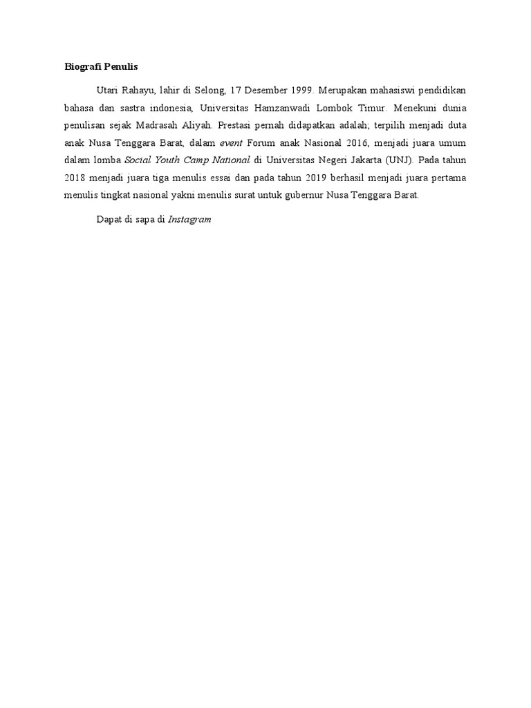 Biografi Utari Rahayu | PDF