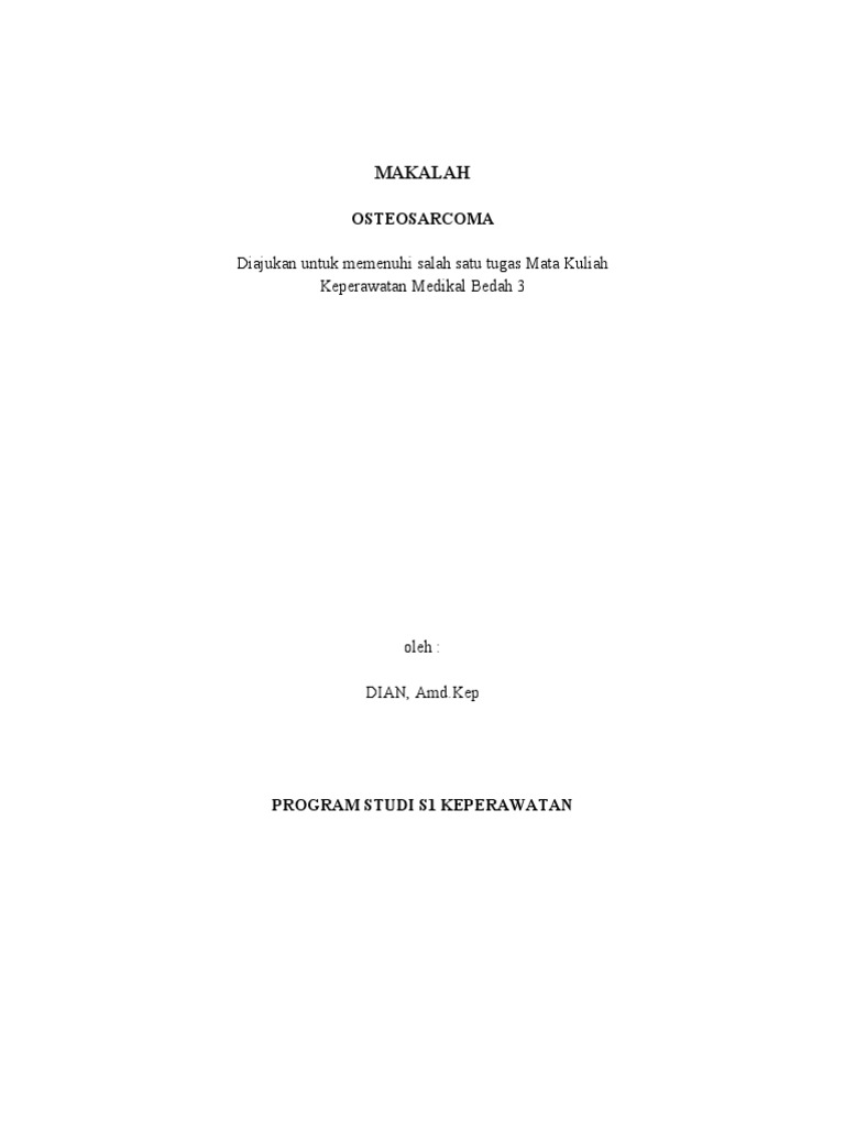 Makalah Osteosarkoma | PDF