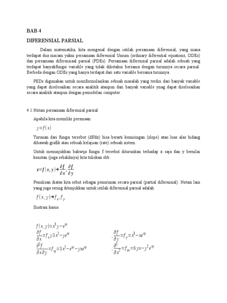 Bab 4 Diferensial Parsial | PDF