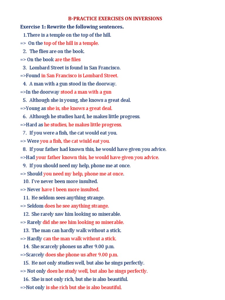 Practice Exercises On Inversions | PDF