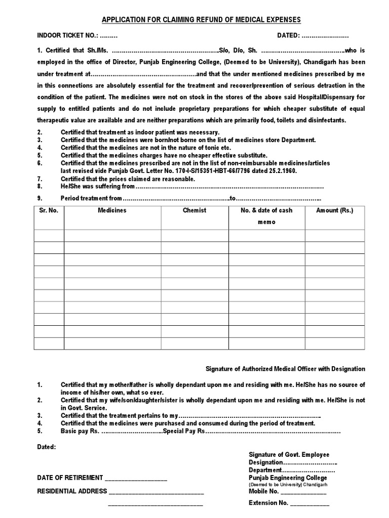 Medical Performa Updated | PDF | Hospital | Physician