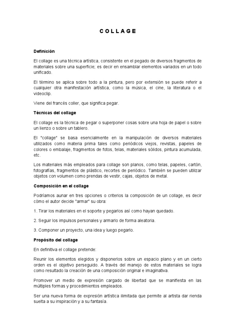 Concepto Del Collage | PDF | Collage | Estética
