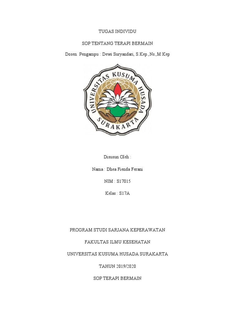 SOP Terapi Bermain untuk Anak | PDF