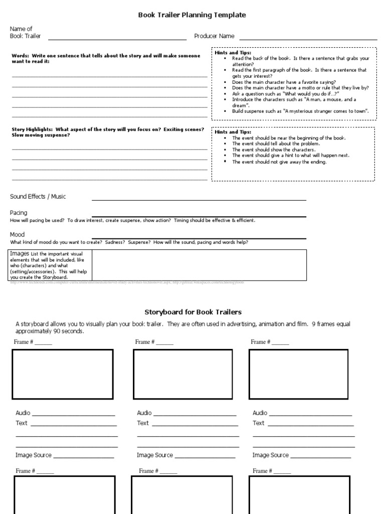 Book Trailer Planner | PDF