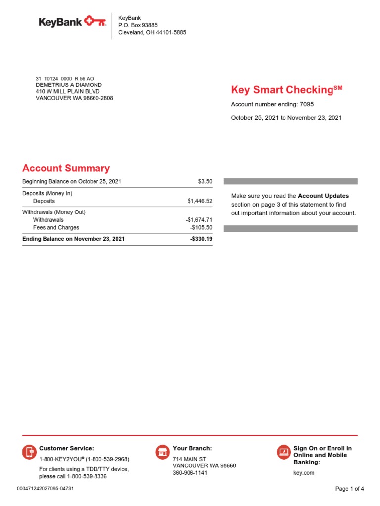 Key Smart Checking: Account Summary | PDF | Overdraft | Transaction Account