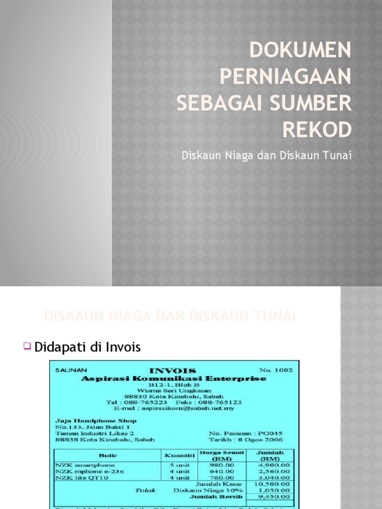 Diskaun Tunai Dan Diskaun Niga | PDF