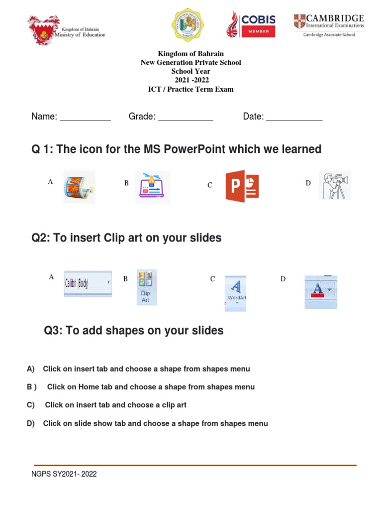 Grade 2 Practice Sheet - ICT | PDF