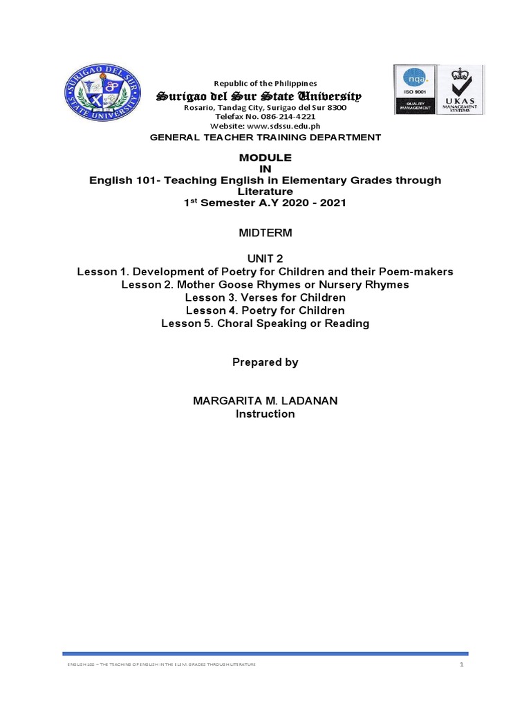 Eng.102 - Module (Midterm) | PDF | Poetry