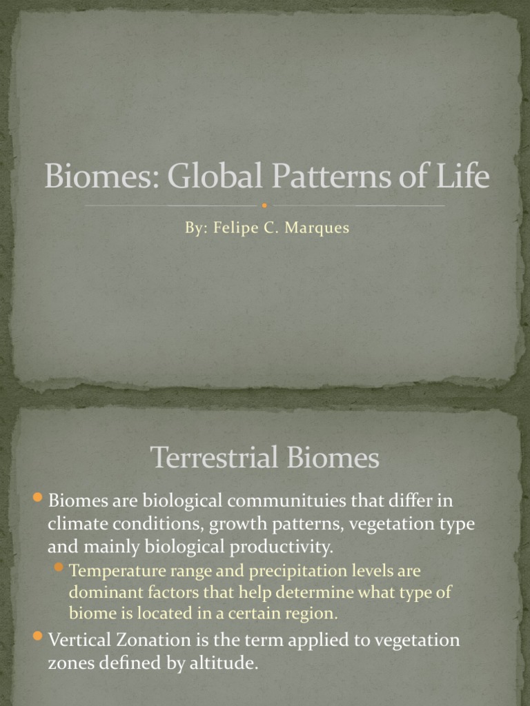 Biomes: Global Patterns of Life: By: Felipe C. Marques | PDF | Forests ...