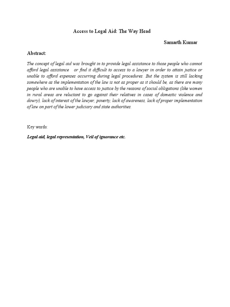 Access To Legal Aid | PDF | Legal Aid | Right To Counsel