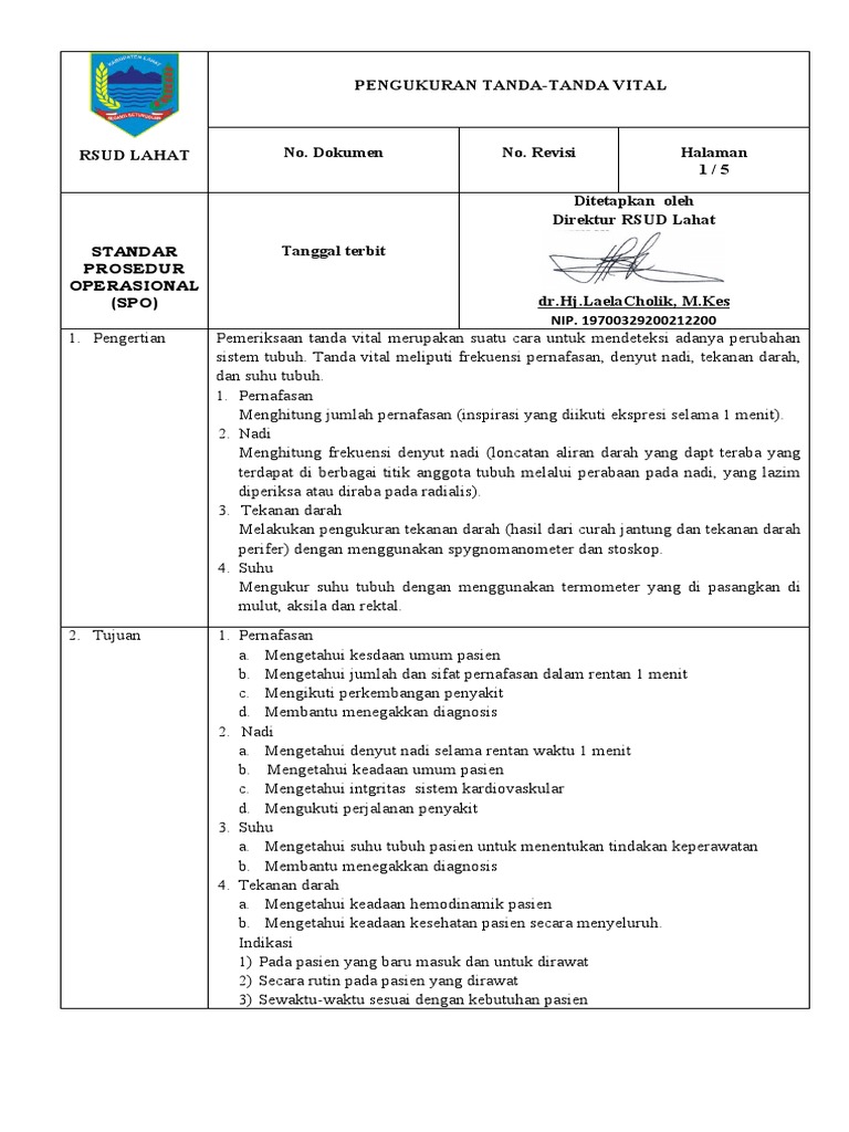 SOP Pengukuran TTV | PDF