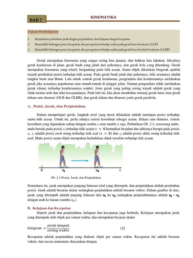 Bab 3 Kinematika | PDF