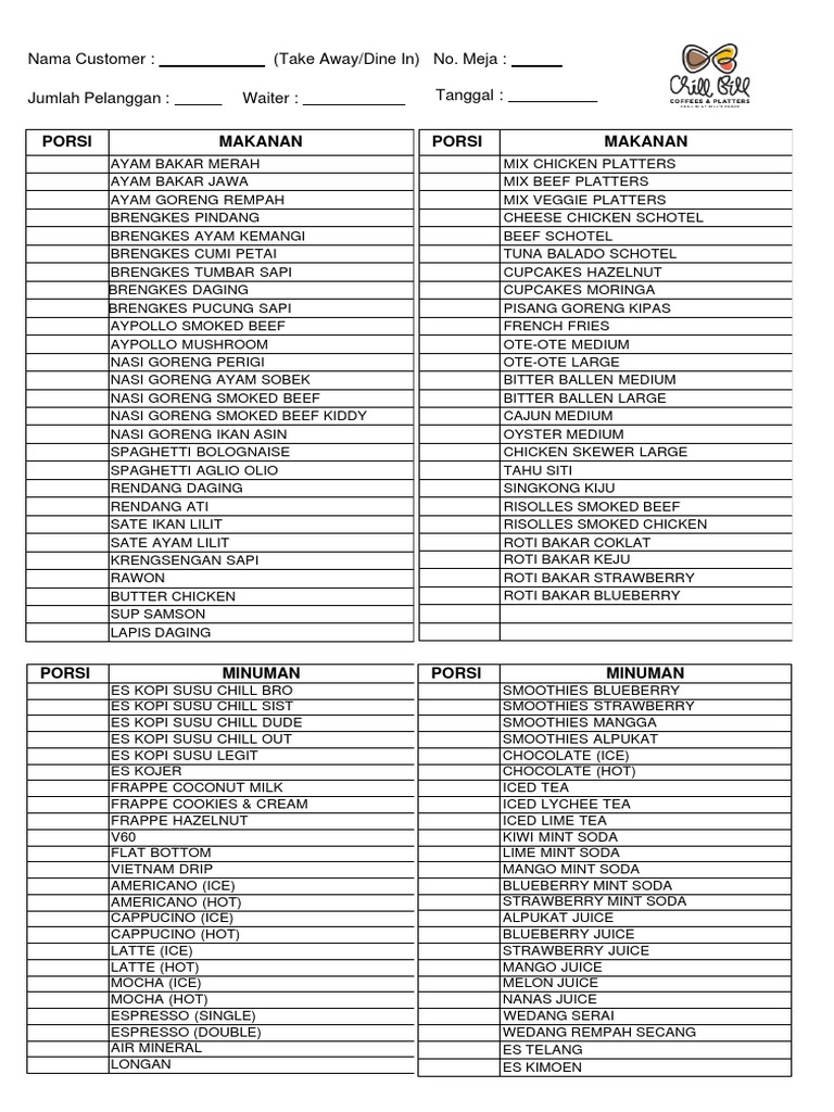 Form Captain Order | PDF | Hot Drinks | Caffeinated Drinks