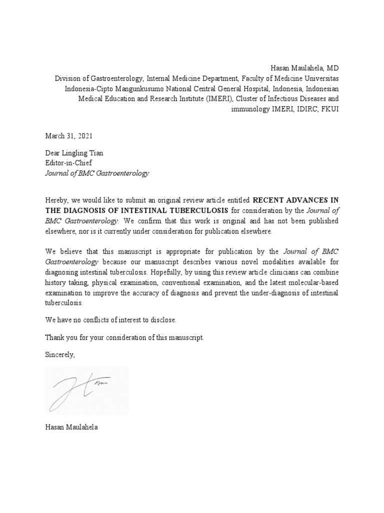 Cover Letter | PDF | Medicine | Medical Specialties