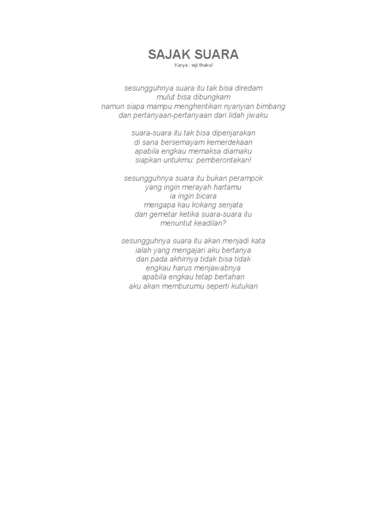 Sajak Suara | PDF | Agama & Spiritualitas