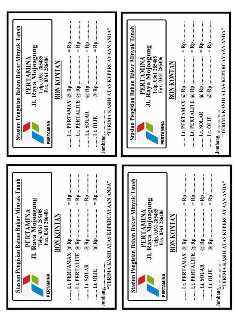 Bon Pertamina Dodo | PDF
