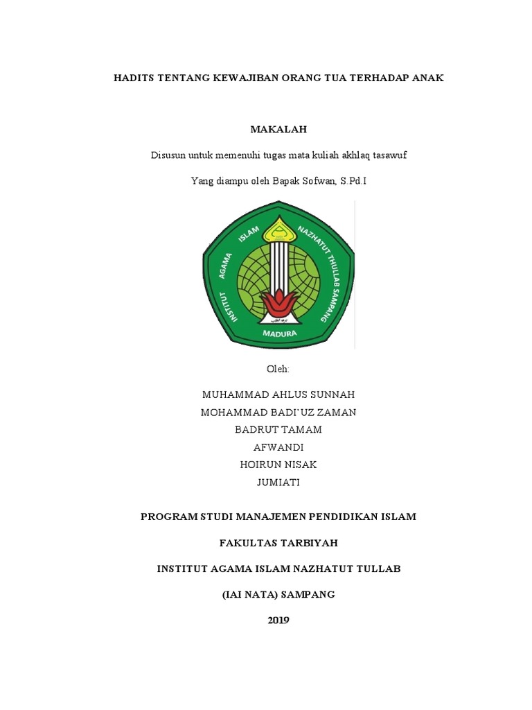 Makalah Hadits Tarbawi | PDF