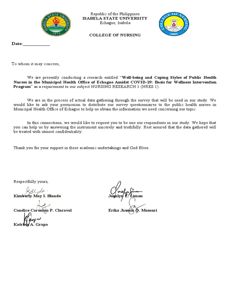 Letter For Respondents | PDF