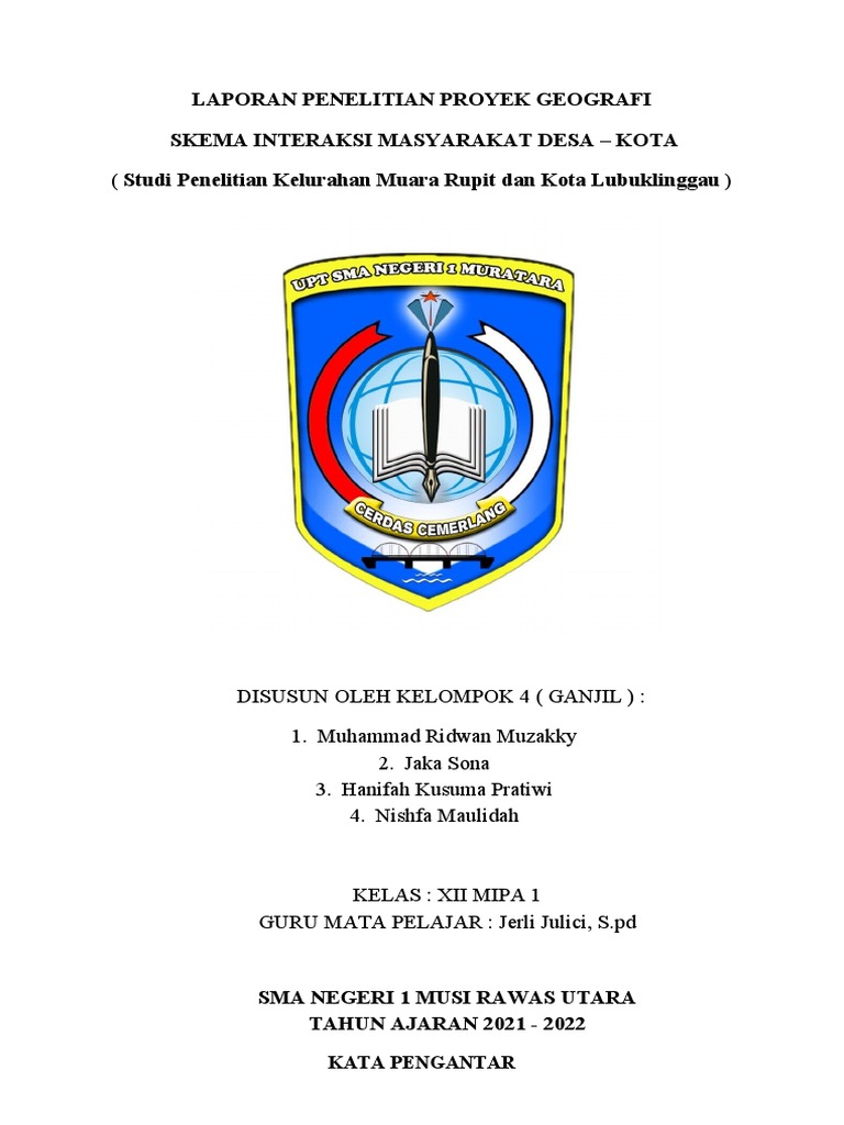 Laporan Penelitian Geografi, XII IPA 1. Kel 4 (Ganjil) | PDF