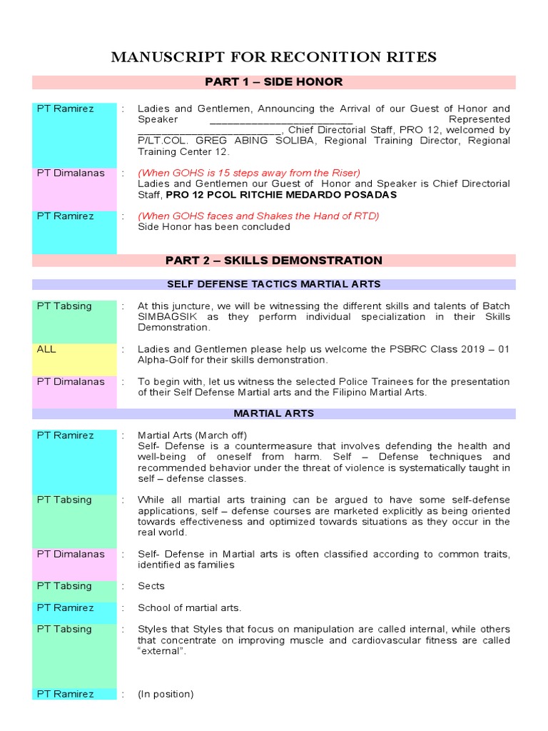 Manuscript For Reconition Rites 2.00 | PDF | Karate | Shotokan