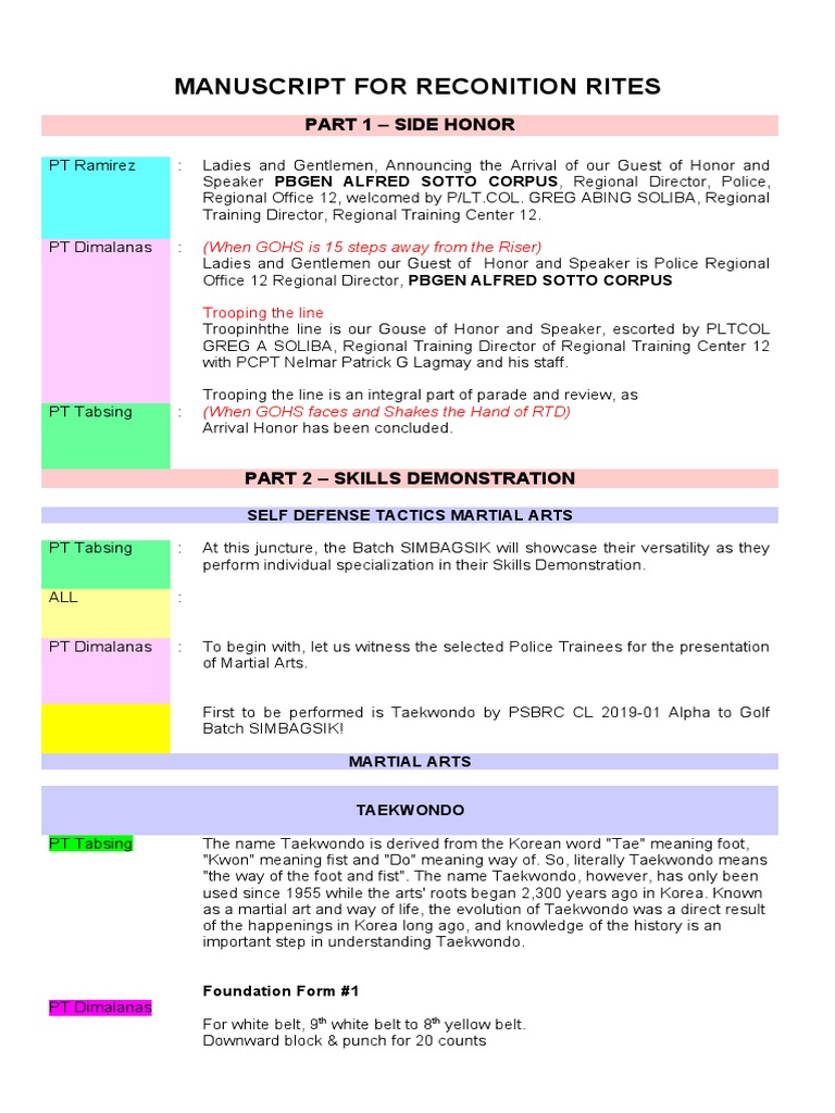 Manuscript For Reconition Rites 2.4 | PDF | Karate | Shotokan