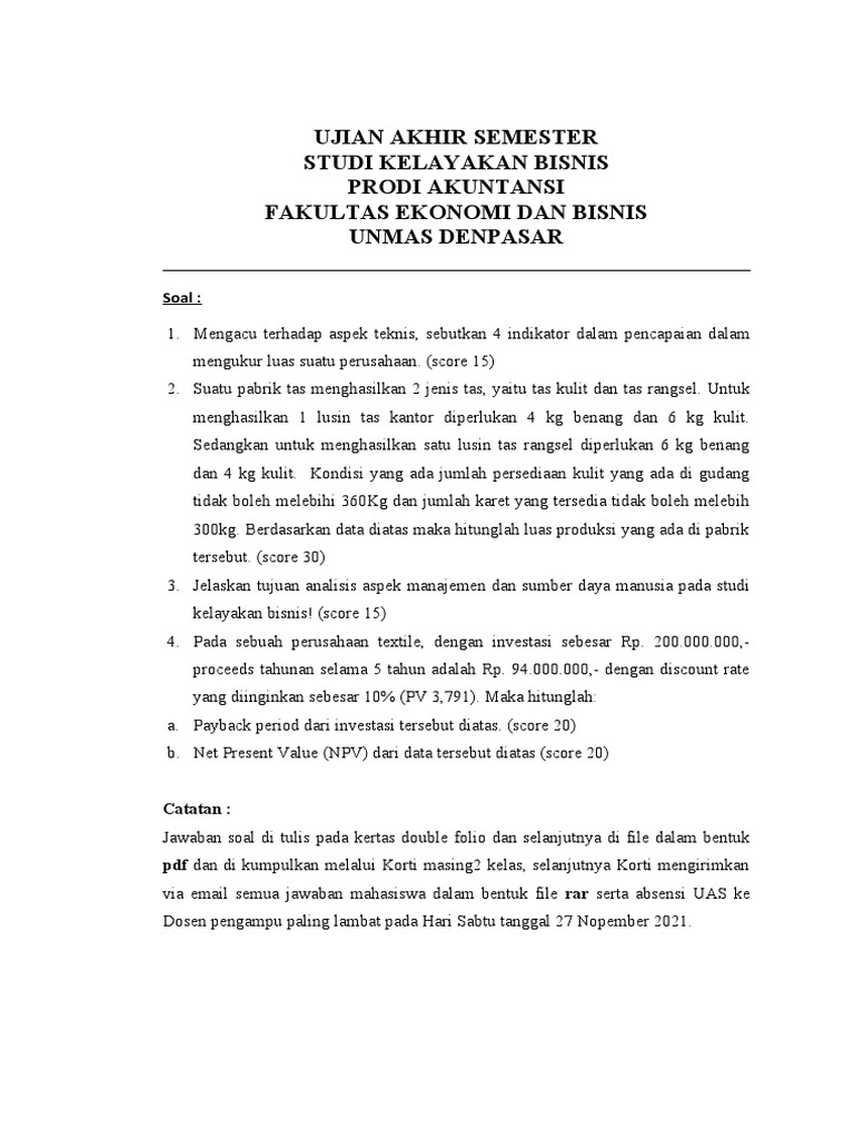Soal UAS SKB | PDF | Karier & Perkembangan | Bisnis