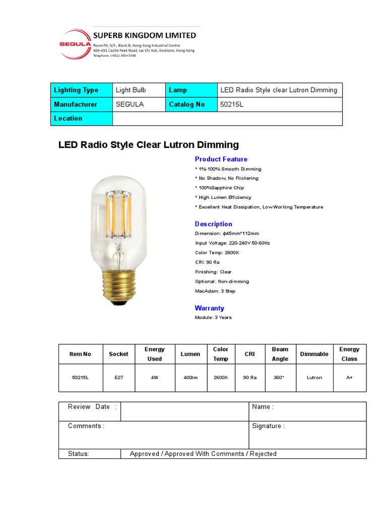 Datasheet For LED 50215L | PDF | Incandescent Light Bulb | Electrical ...