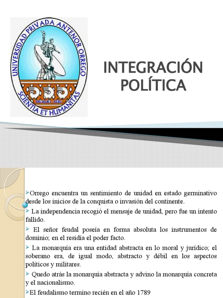 Integracion Politica Segun Antenor Orrego | PDF | Estado (política ...