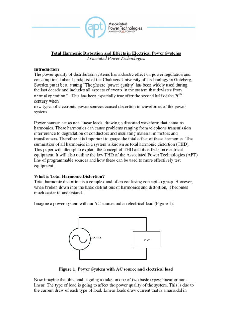 Total Harmonic Distortion and Effects in Electrical Power Systems | PDF ...