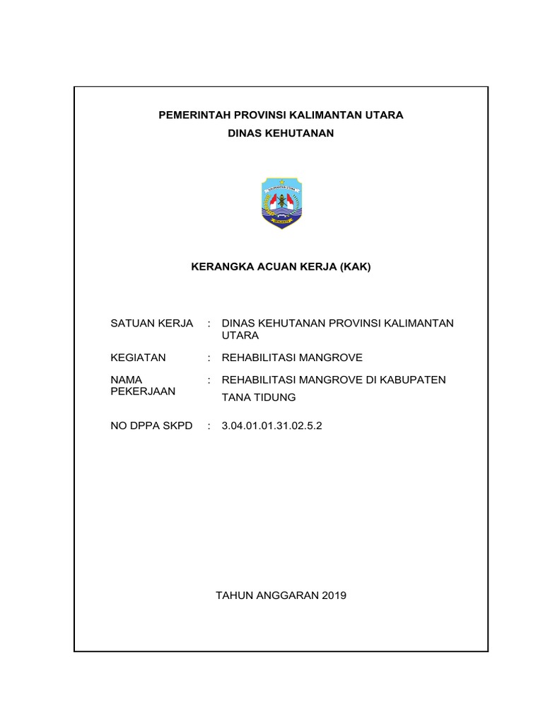 Kak Rehabilitasi Magrove KTT | PDF